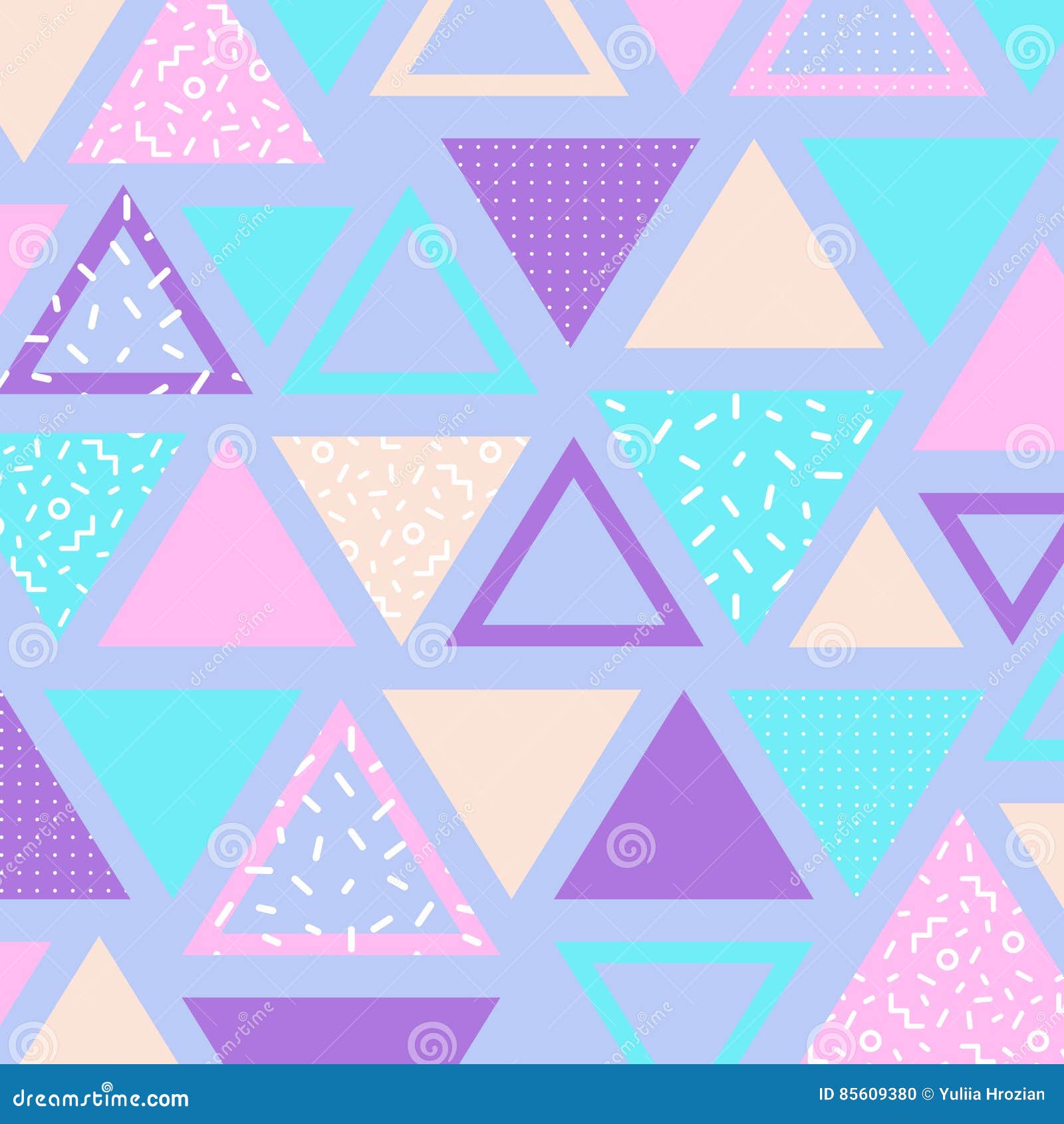 Triangle Art Background with Memphis Style Design Elements Stock Vector ...