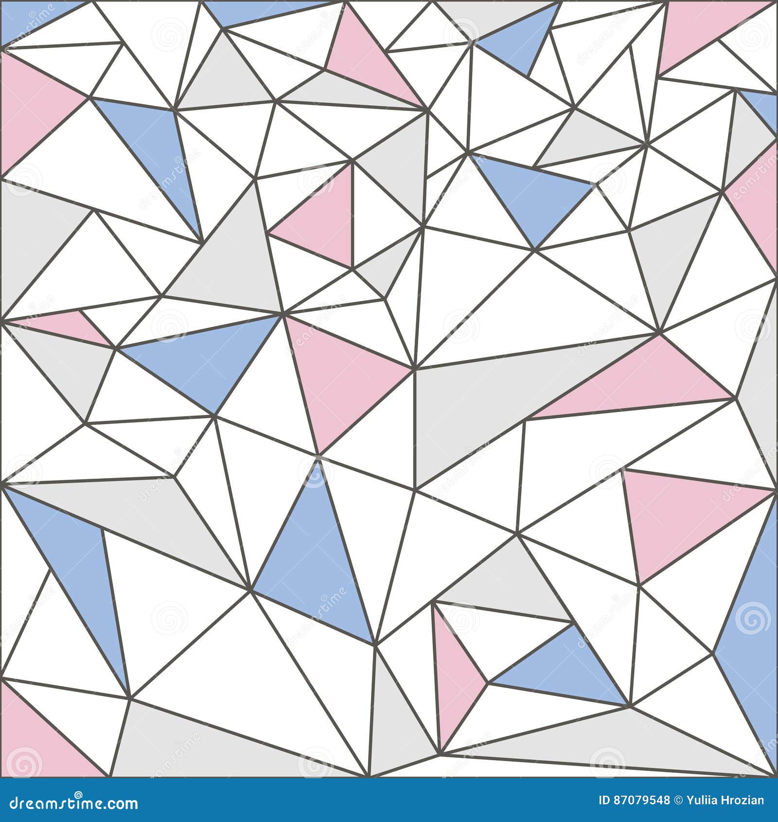 Triangle Art Mosaic Design with Serene and Pink Elements. Minima Stock ...