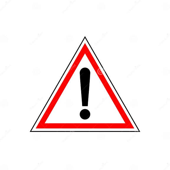Triangle Attention Sign with Exclamation Mark Symbol Stock Vector ...