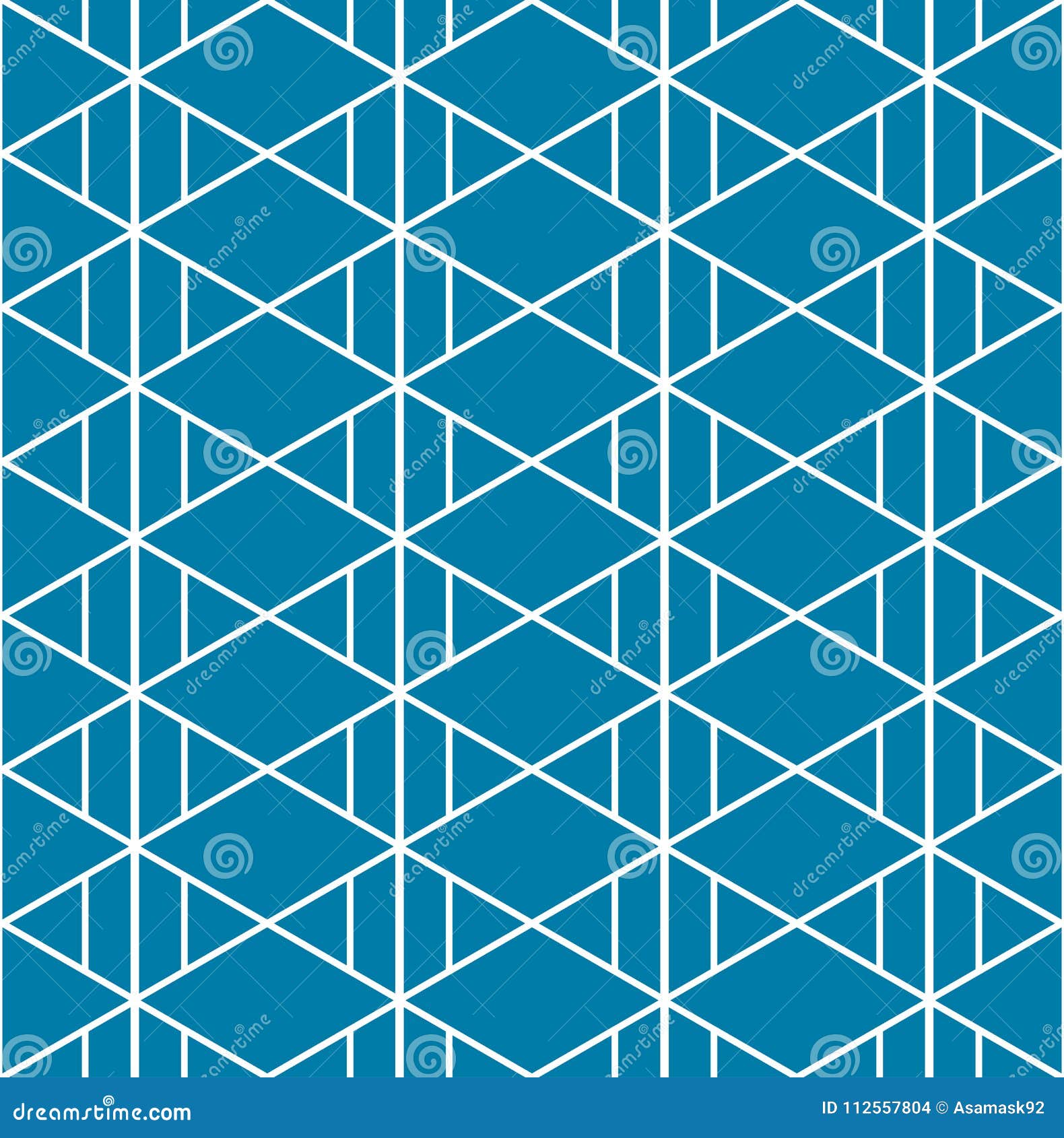 Triangle Aztec Indigo Blue Pattern Seamless Background. Vector ...