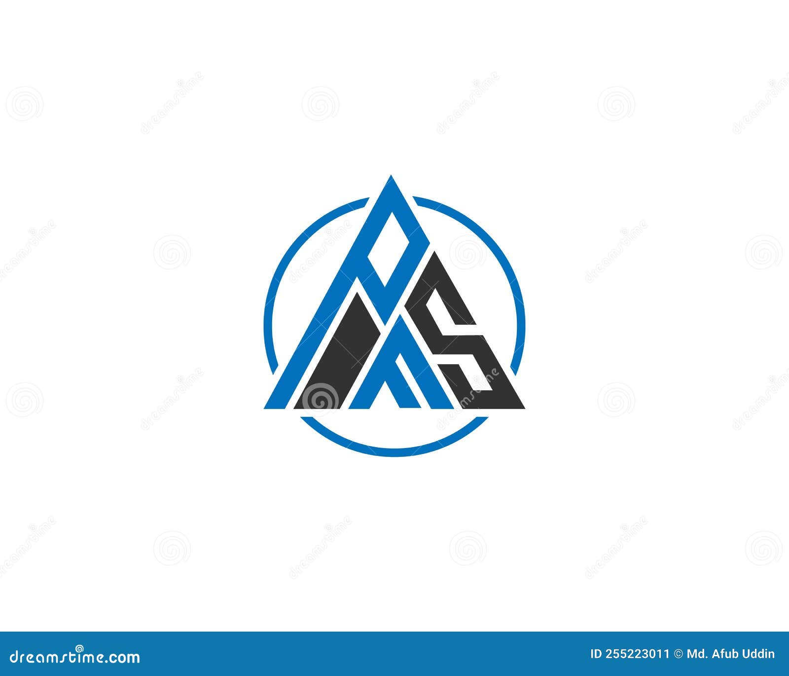 Triangle Badge Circle PFS Letter Logo Design Stock Vector ...