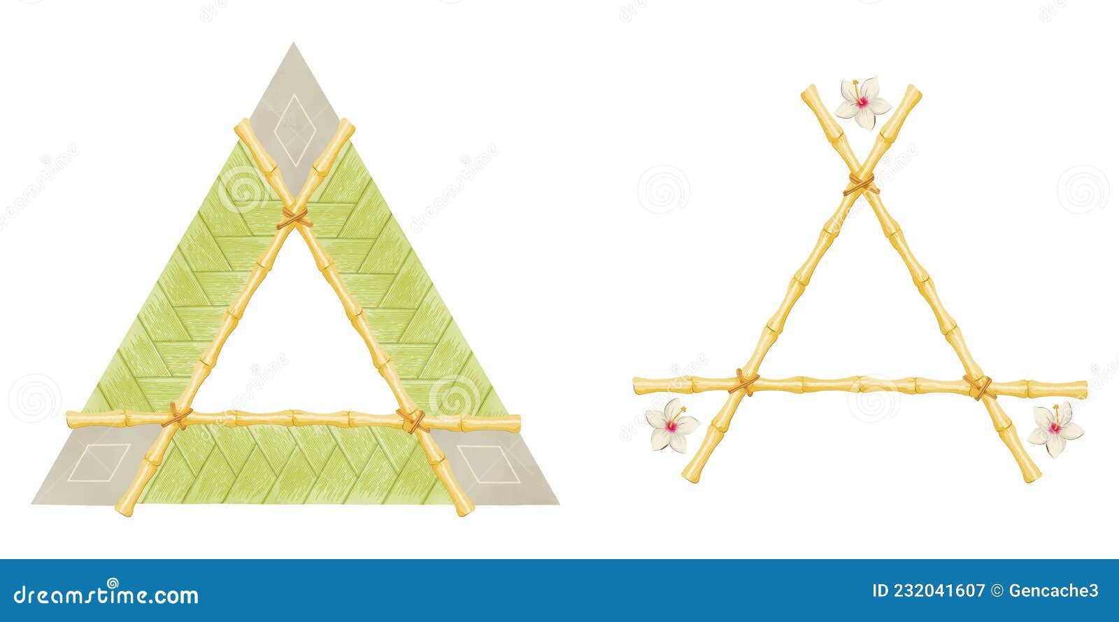 Triangle bamboo frames stock vector. Illustration of bamboo - 232041607
