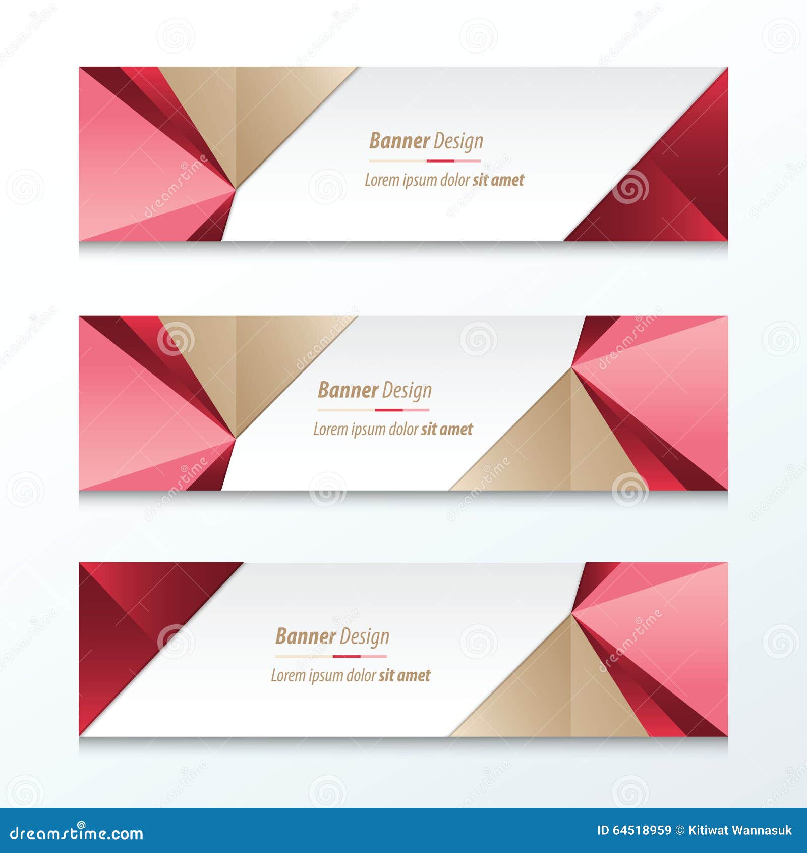 Triangle Banner Brown, Pink, Red Stock Vector - Illustration of annual ...