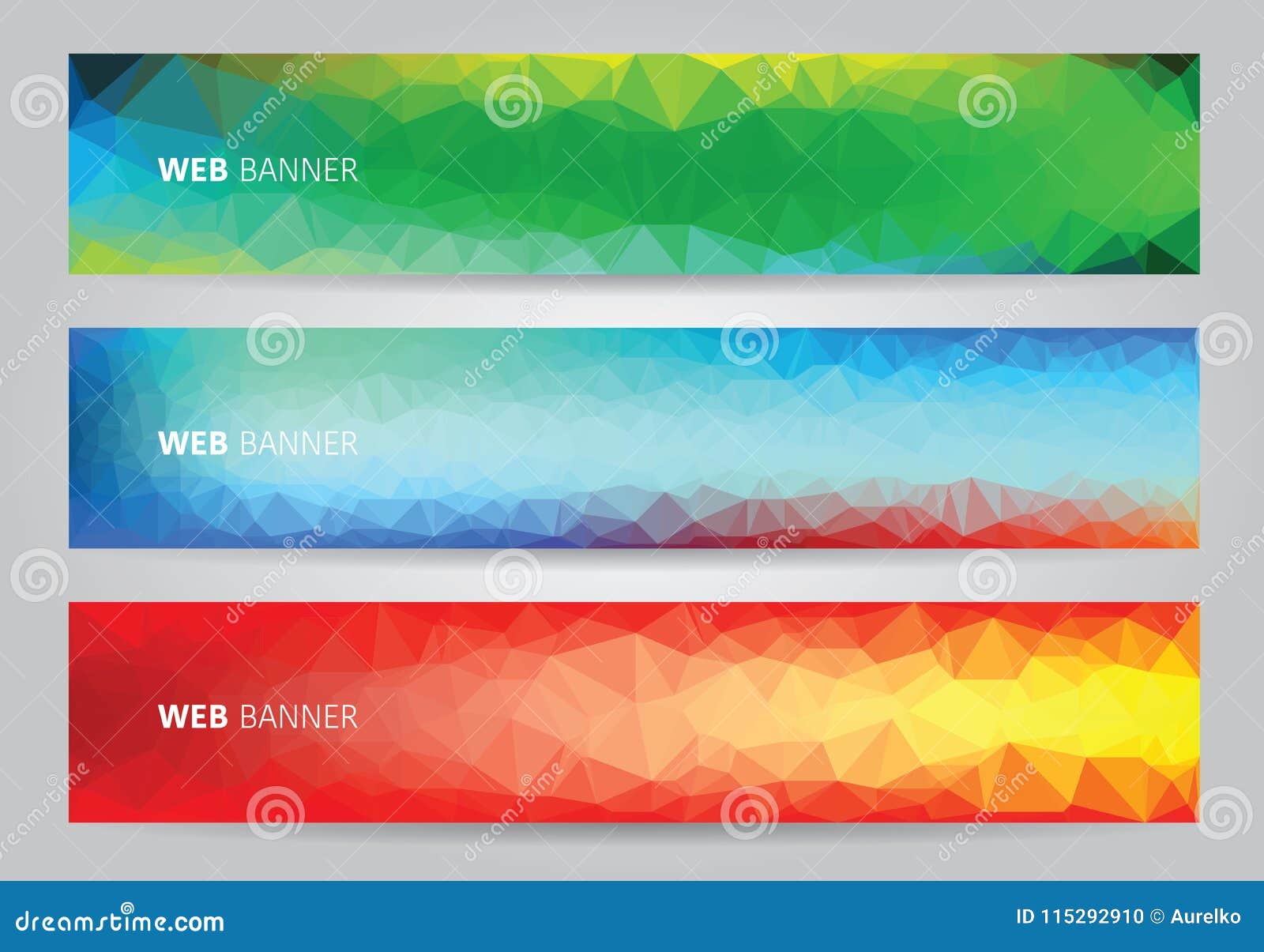 3 triangle banners stock vector. Illustration of geometric - 115292910