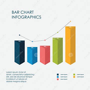 Triangle Bar Chart Infographics Elements 3D Vector Flat Design, Sign ...