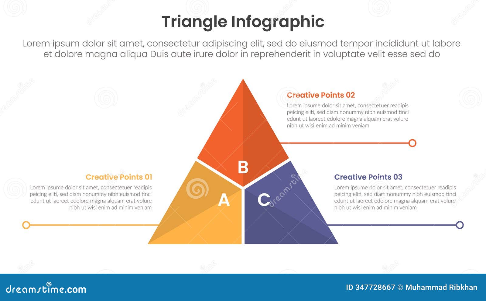Triangle Base Shape Infographic Template Banner With Simple Triangle ...