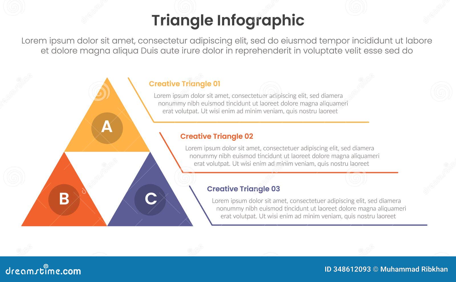 Triangle Base Shape Infographic Template Banner With Simple Triangle ...
