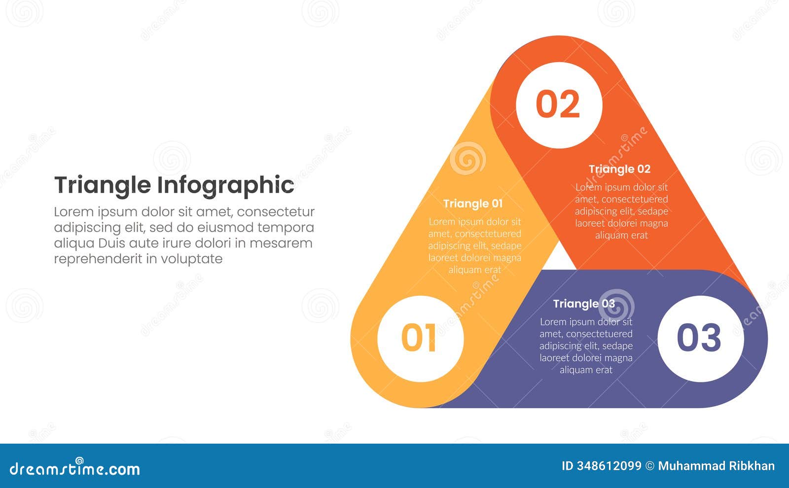 Triangle Base Shape Infographic Template Banner with Triangle Round ...