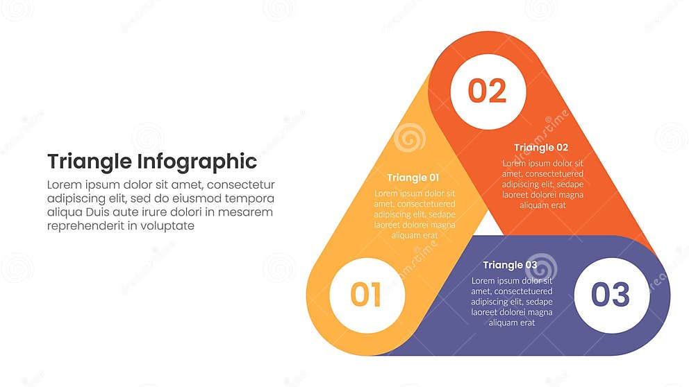 Triangle Base Shape Infographic Template Banner with Triangle Round ...
