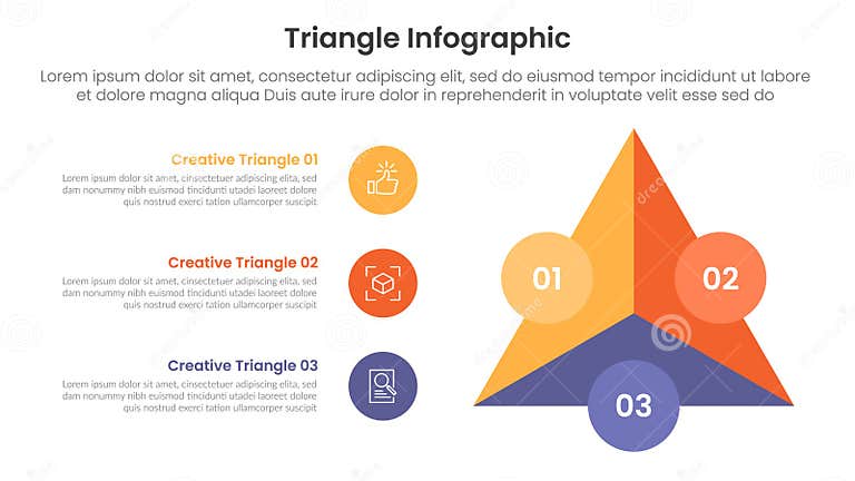 Triangle Base Shape Infographic Template Banner with Sharp Triangle and ...