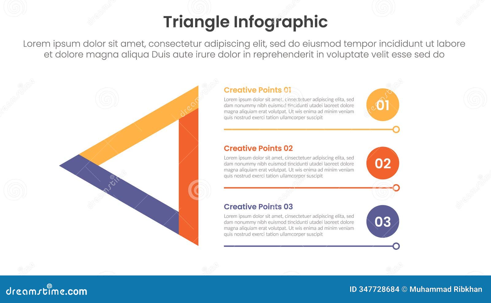 Triangle Base Shape Infographic Template Banner with Sharp Triangle and ...