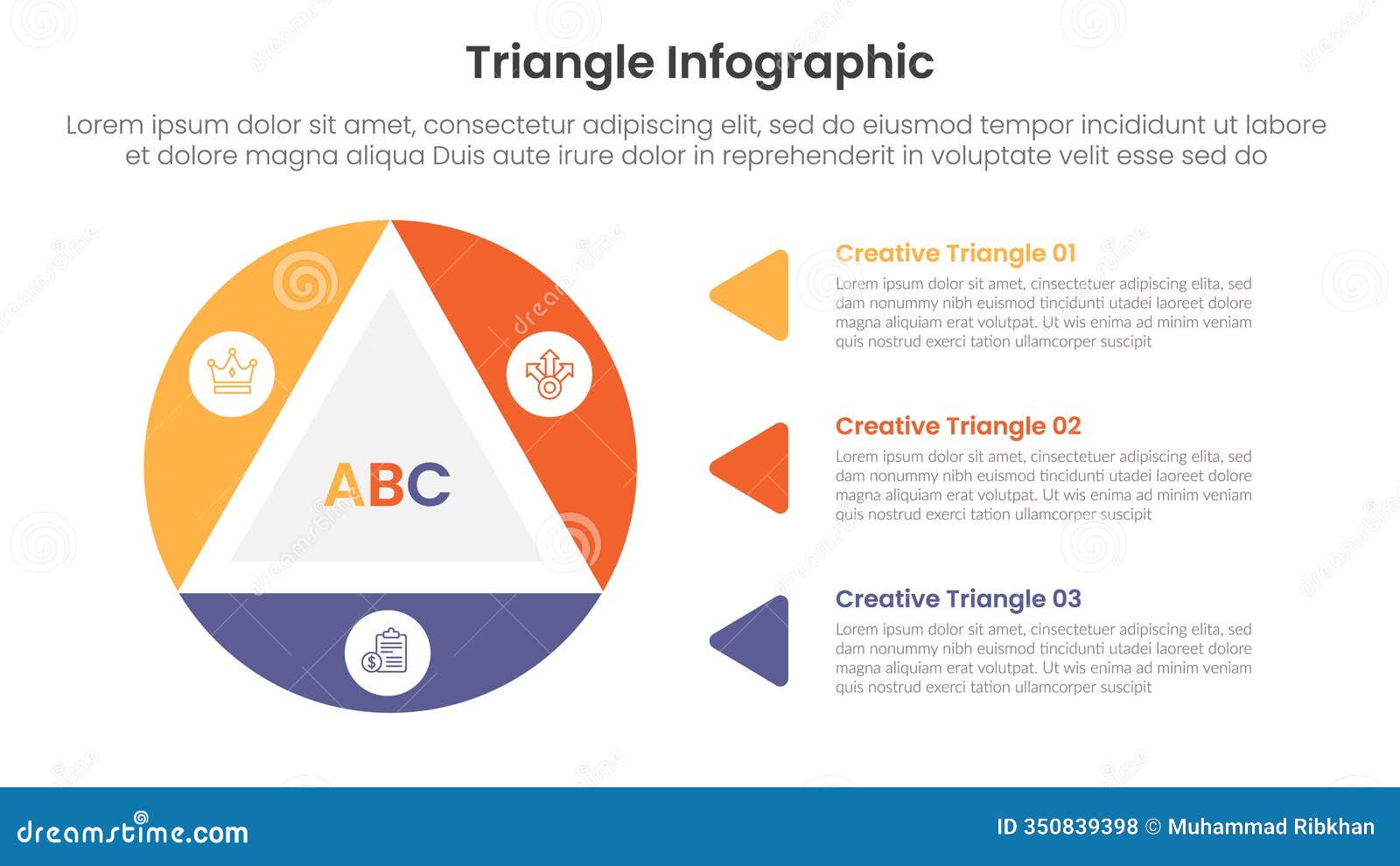 Triangle Base Shape Infographic Template Banner with Sharp Triangle on ...