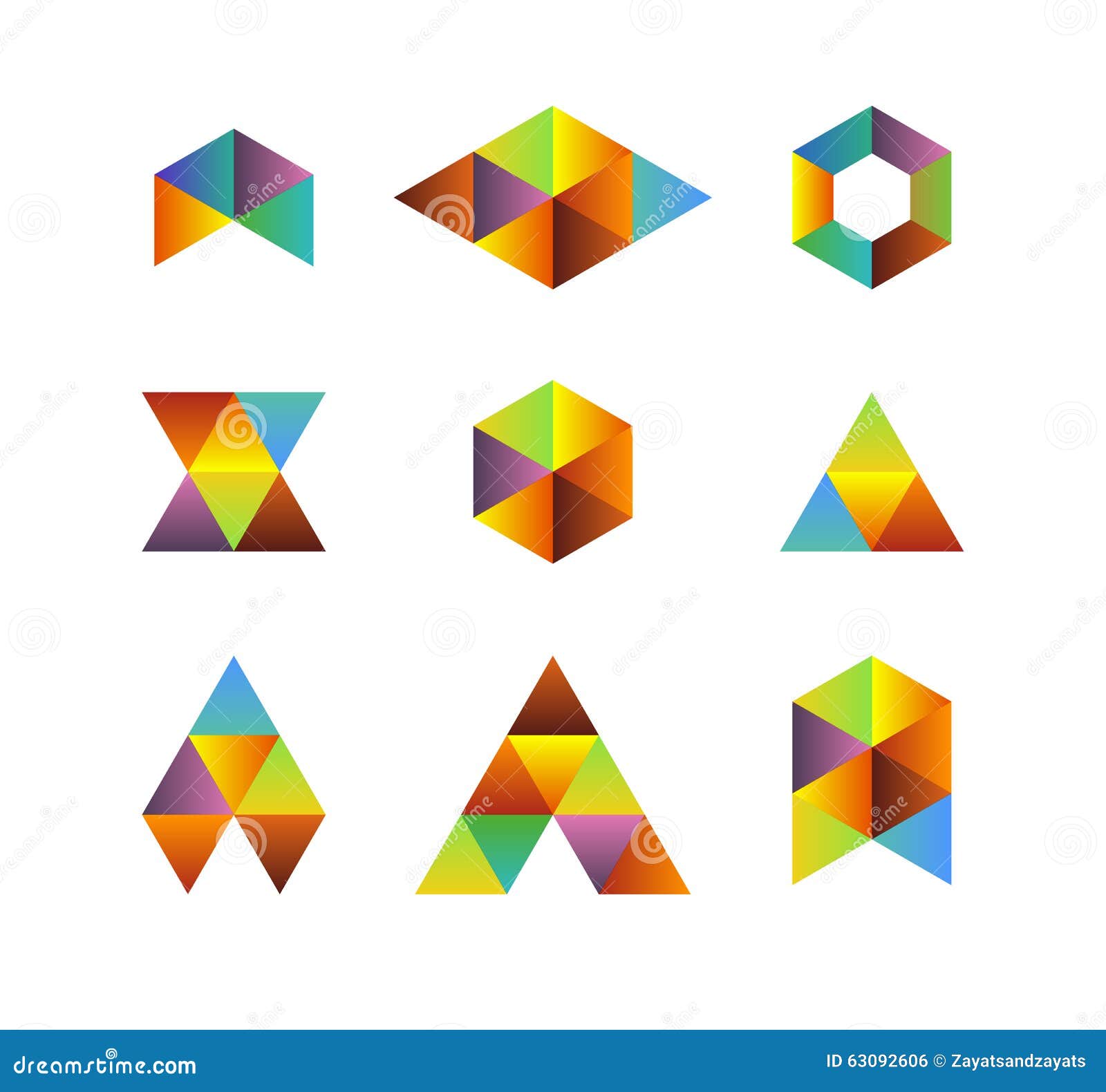 Triangle based logos stock vector. Illustration of white - 63092606