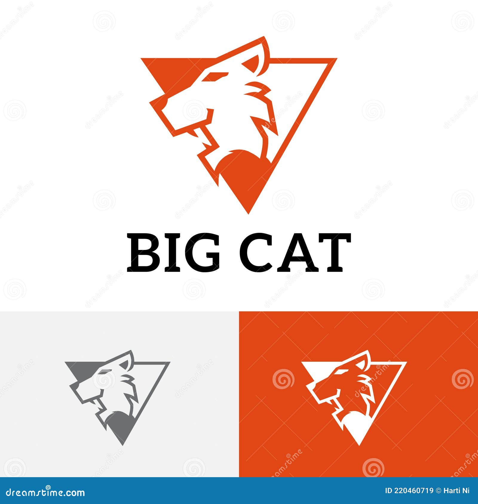 Triangle Big Cat Tiger Leopard Cougar Cheetah Jaguar Logo Stock Vector ...