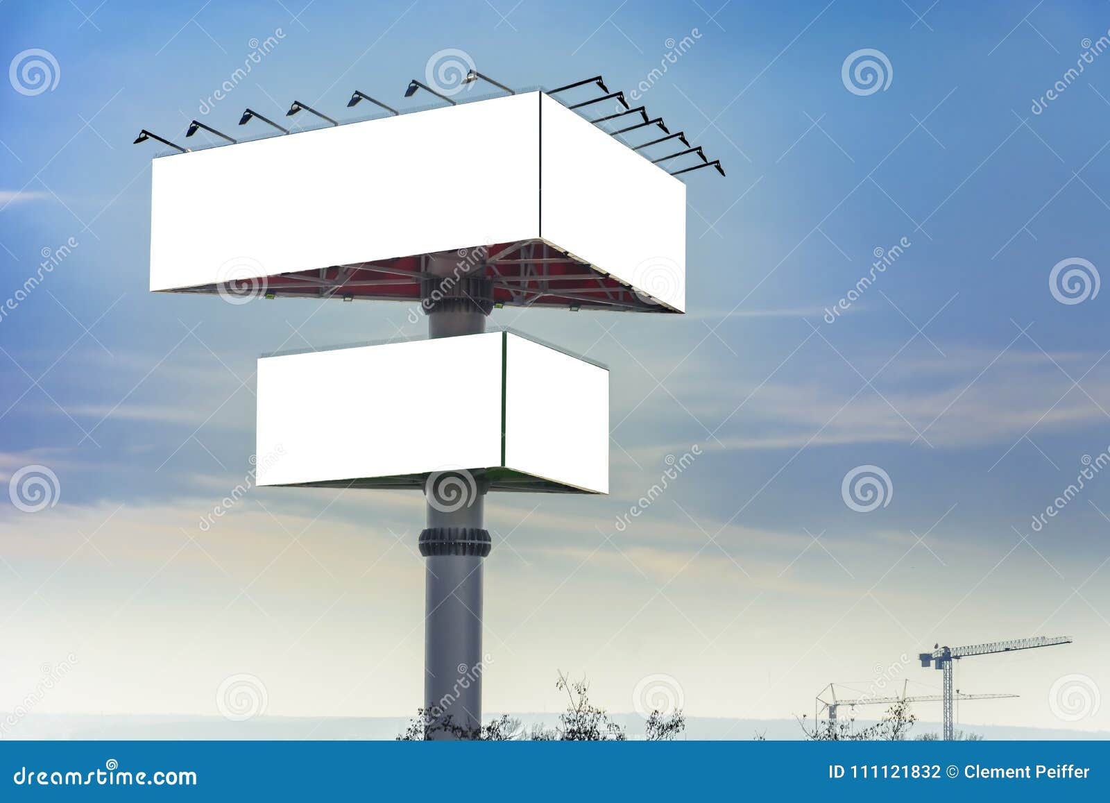 Triangle billboard stock photo. Image of advertise, blue - 111121832