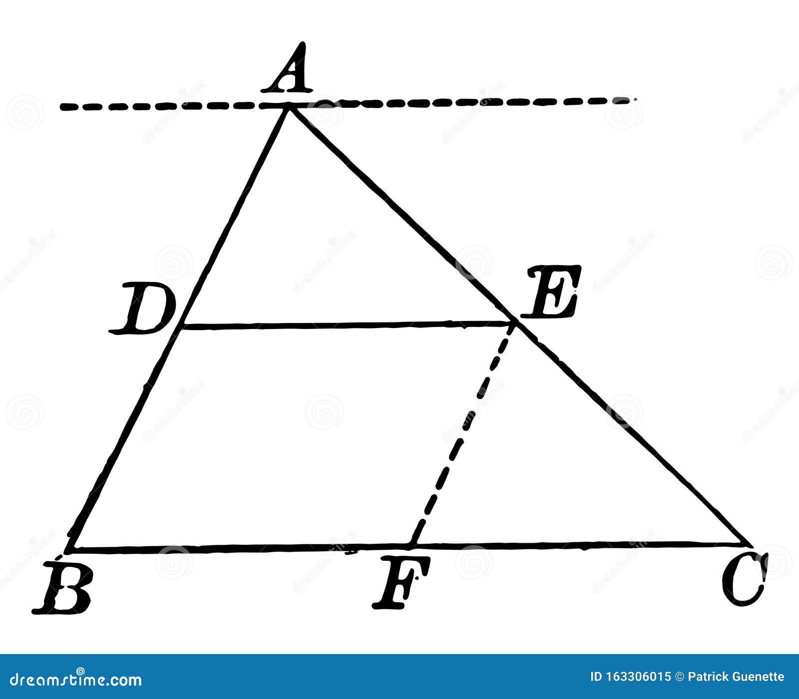 Triangle with Bisector Parallel To the Base Vintage Illustration Stock ...