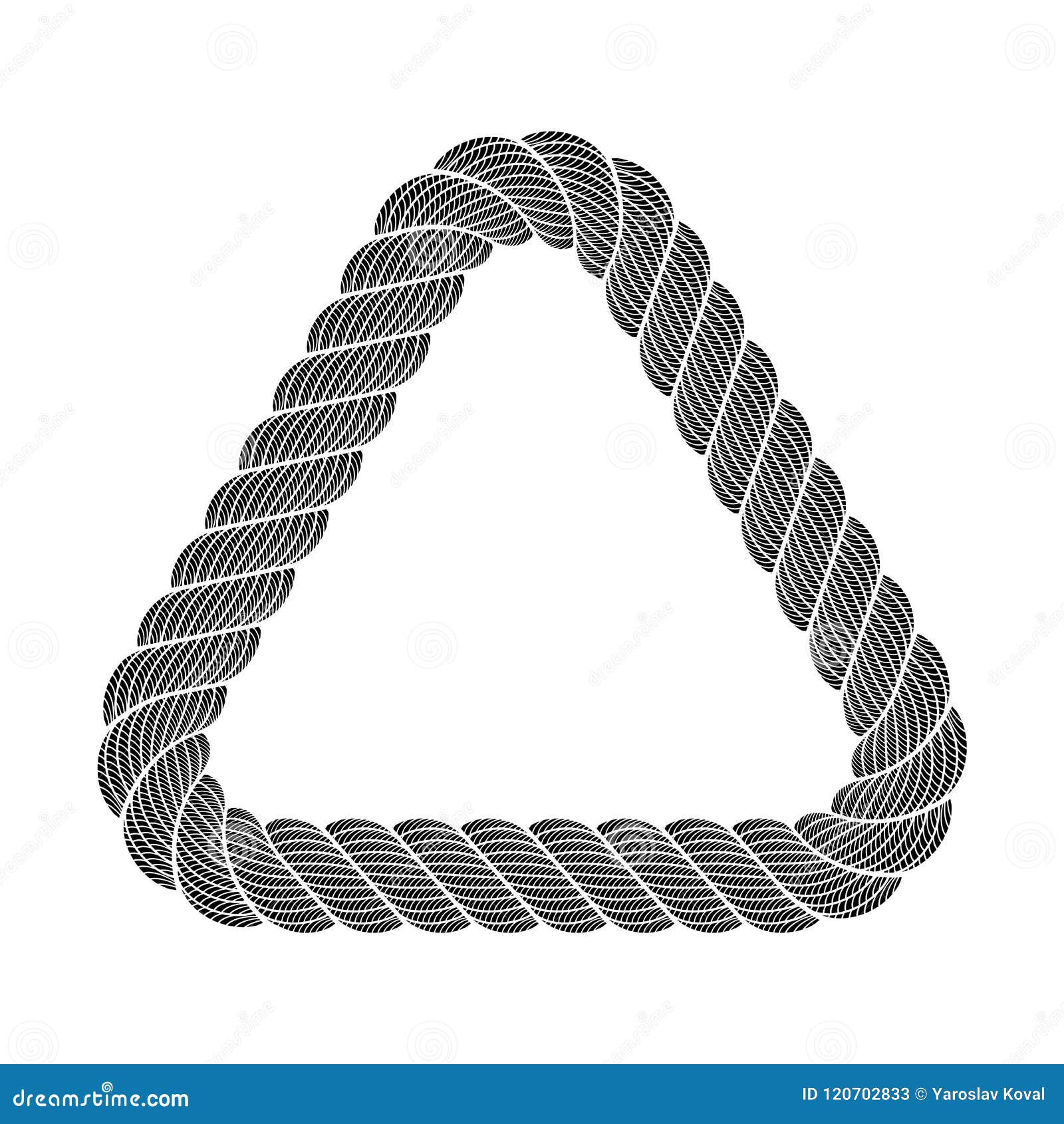 Triangle Black Frame from Rope, Simple Style Stock Illustration ...