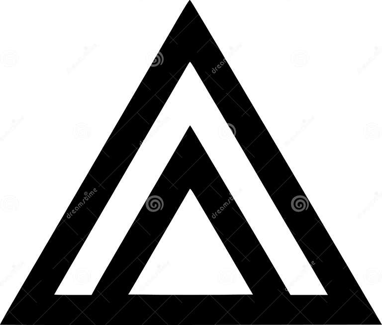 Triangle - Black and White Isolated Icon - Vector Illustration Stock ...