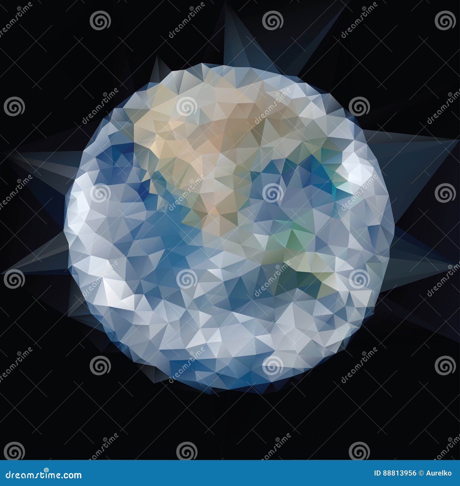 Triangle blue marble stock vector. Illustration of geometric - 88813956