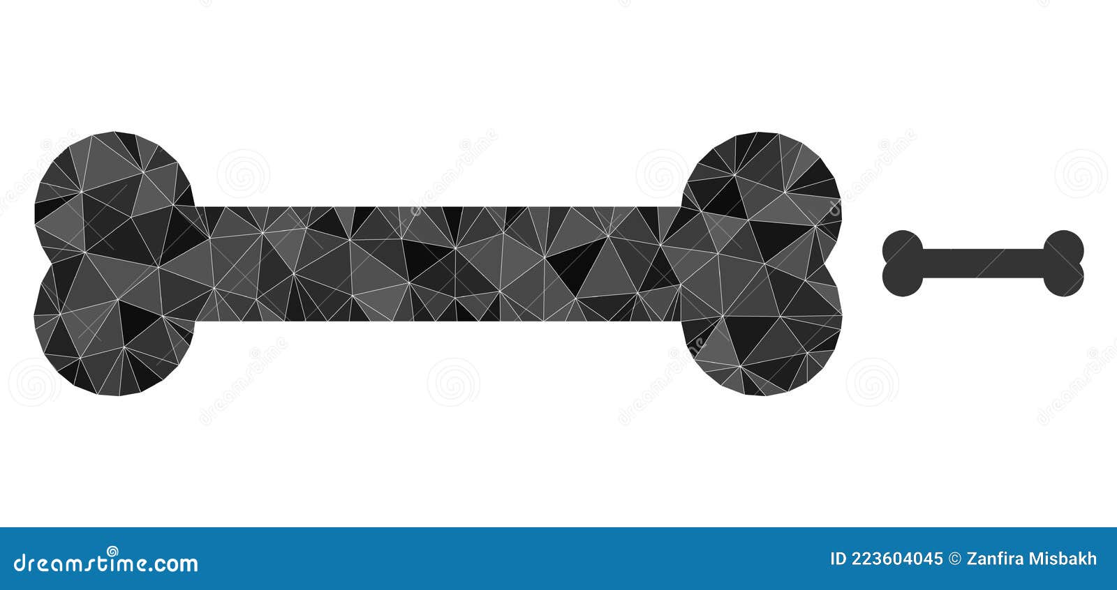 Bone Polygonal Lowpoly Flat Icon Stock Vector - Illustration of ...