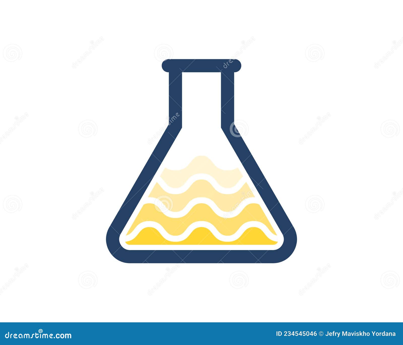 Triangle Bottle Laboratory with Yellow Water Liquid Inside Stock ...