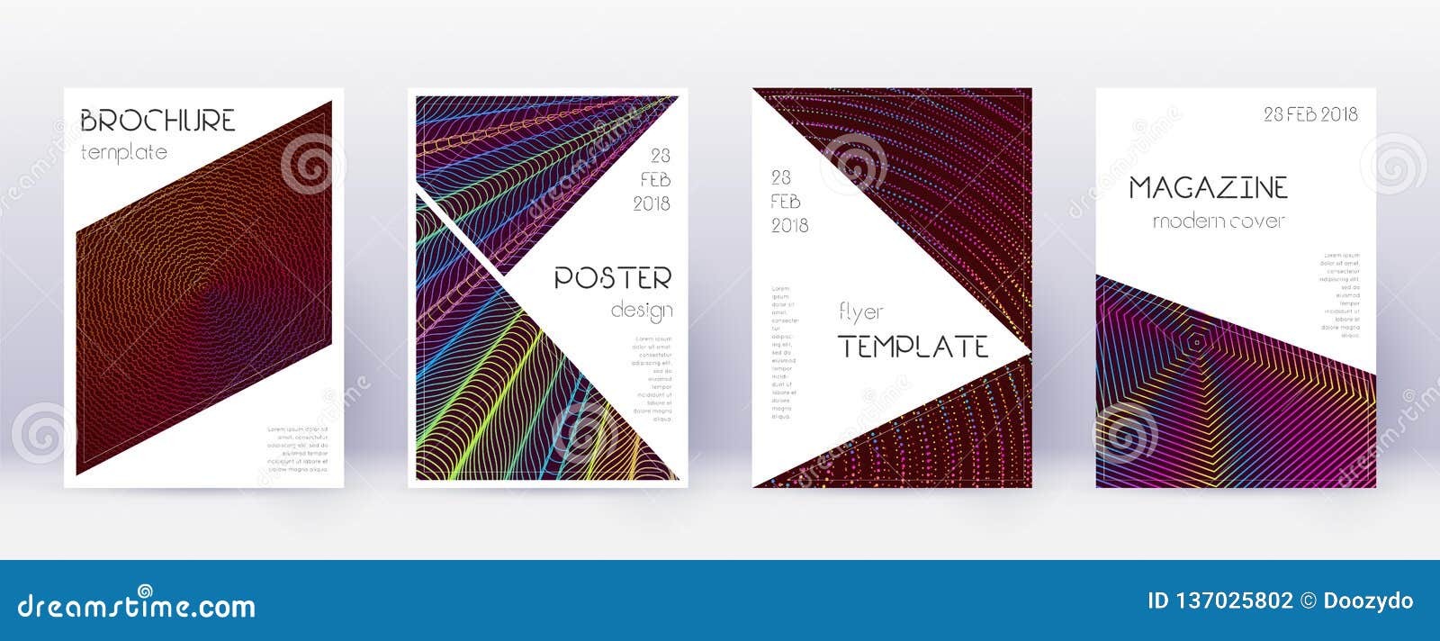 Triangle Brochure Design Template Set. Rainbow Abs Stock Vector ...