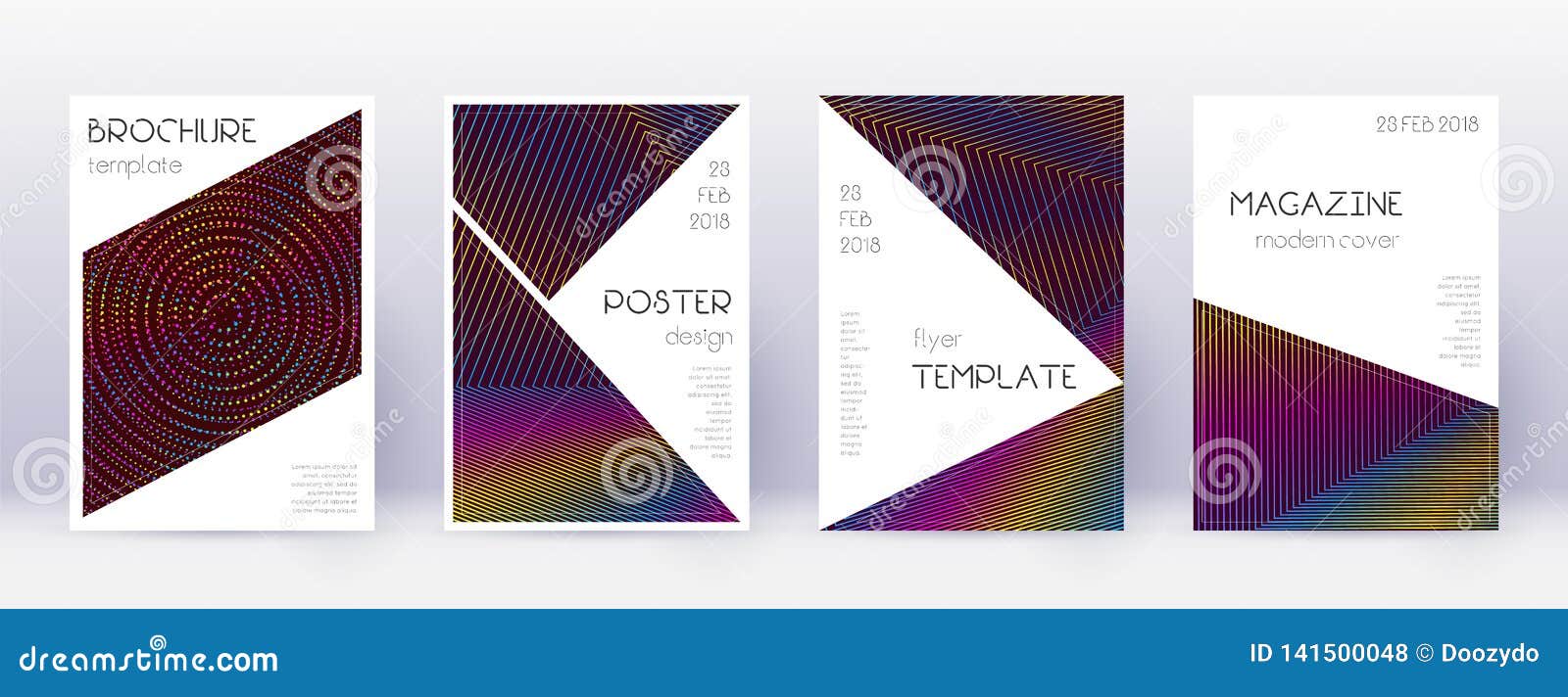 Triangle Brochure Design Template Set. Rainbow Abs Stock Vector ...