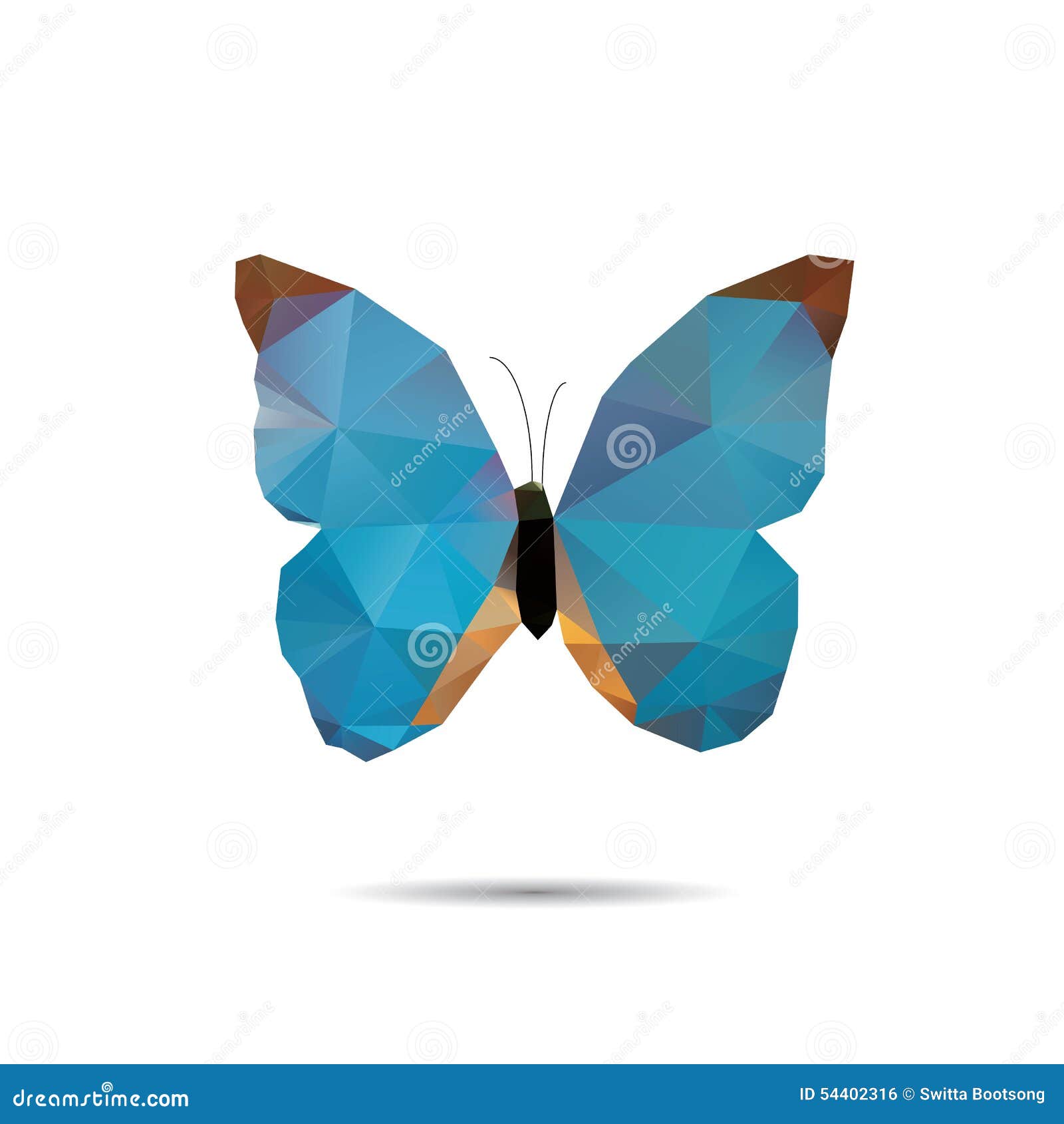 Triangle Butterfly stock vector. Illustration of blue - 54402316