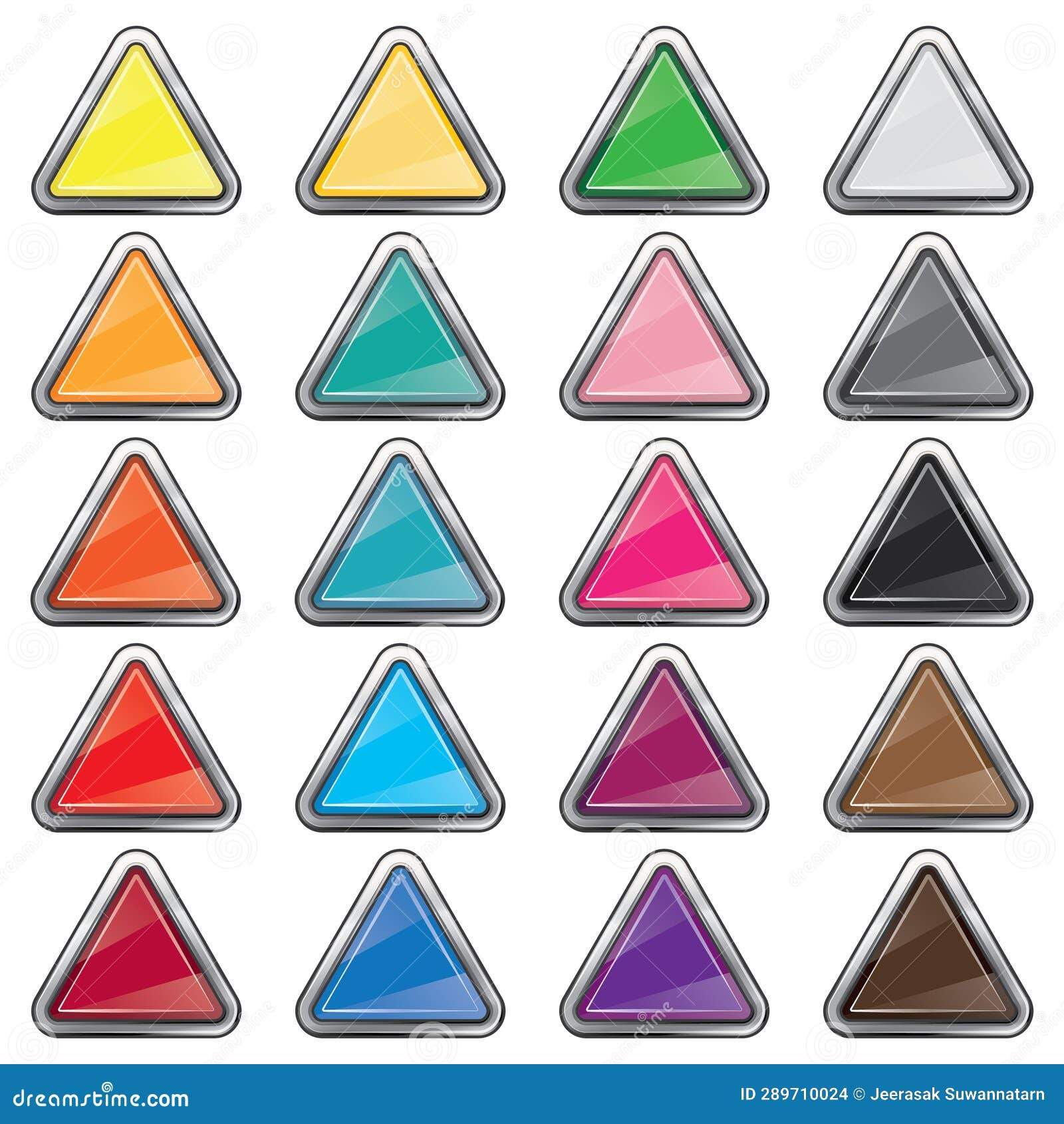 Multi Colored Triangle Button Symbol Stock Illustration - Illustration ...