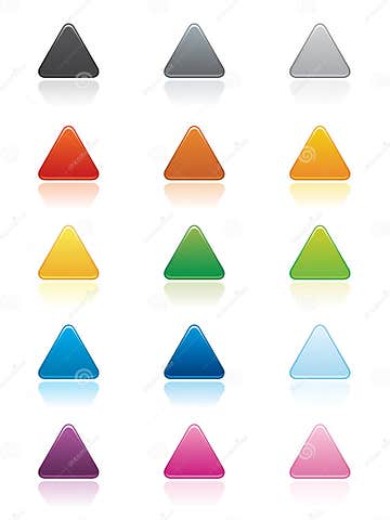 Triangle Buttons EPS stock vector. Illustration of glossy - 15592372