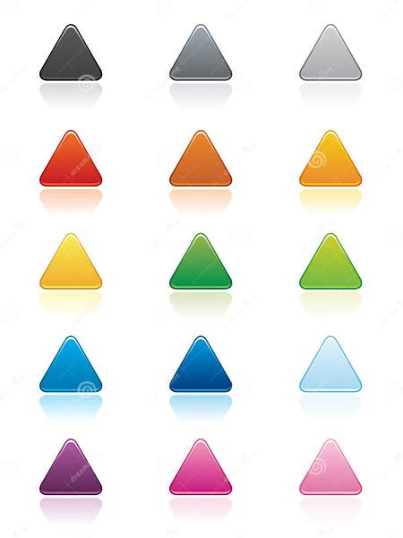 Triangle Buttons EPS stock vector. Illustration of glossy - 15592372