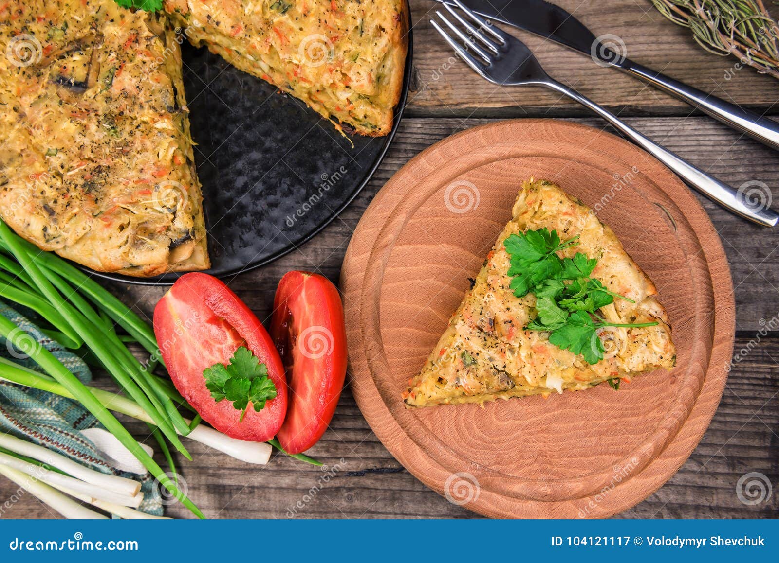 Triangle of cabbage pie stock image. Image of cooking - 104121117