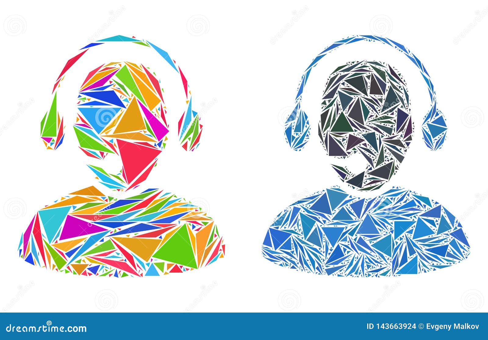 Triangle Call Center Worker Collage Icons Stock Vector - Illustration ...