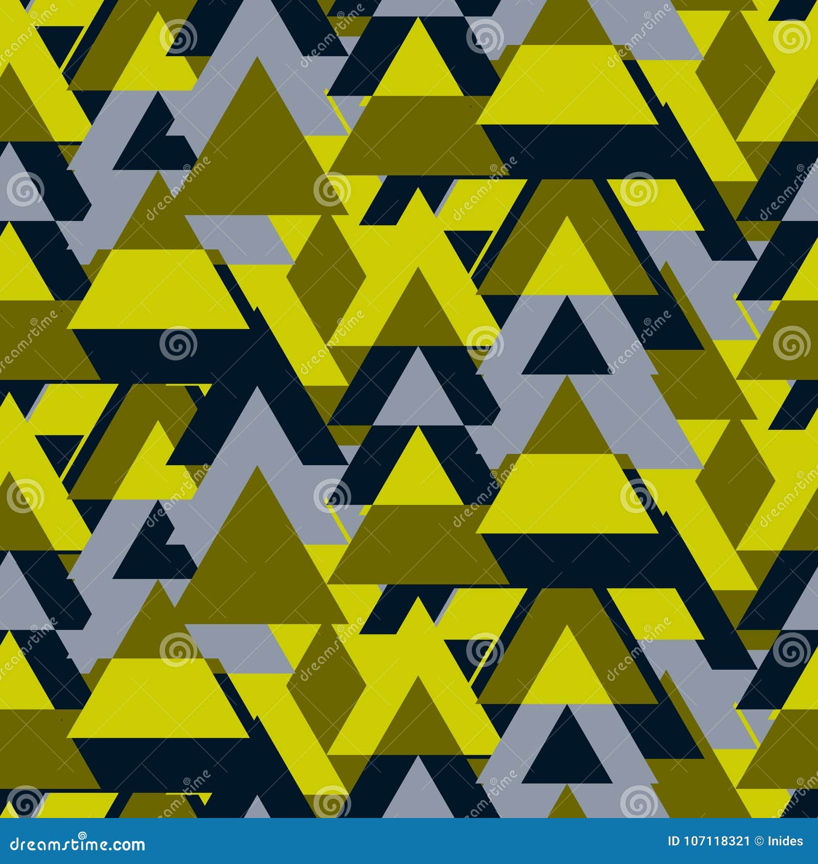 Triangle Camo Bold Seamless Vector Pattern. Stock Vector - Illustration ...