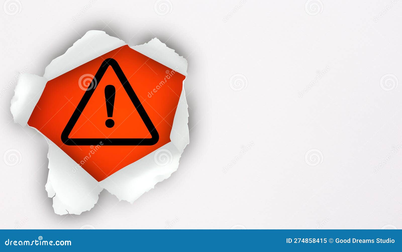 Triangle Caution Warning Sign Inside Punched Paper for Notification ...