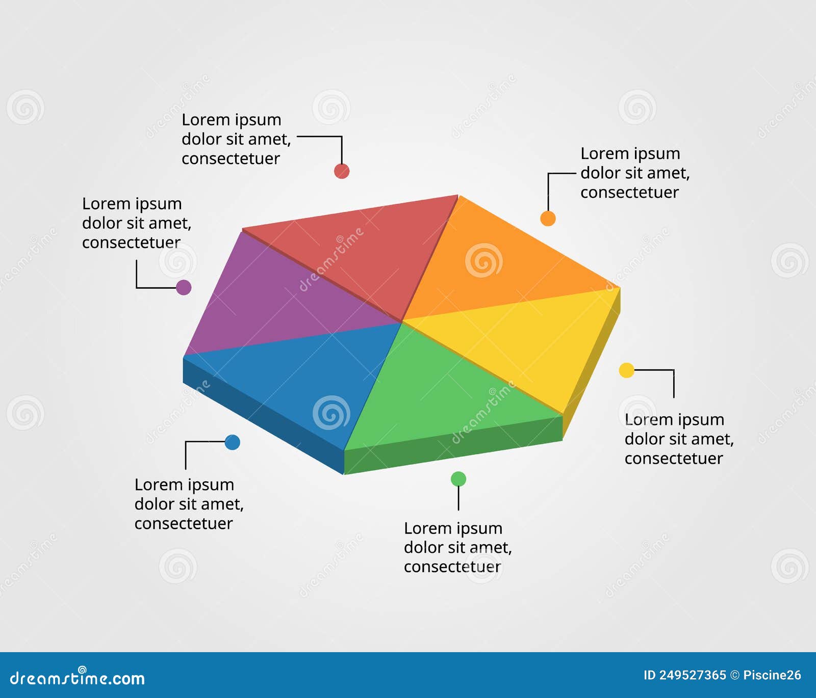Triangle Chart Template for Infographic for Presentation for 6 Element ...