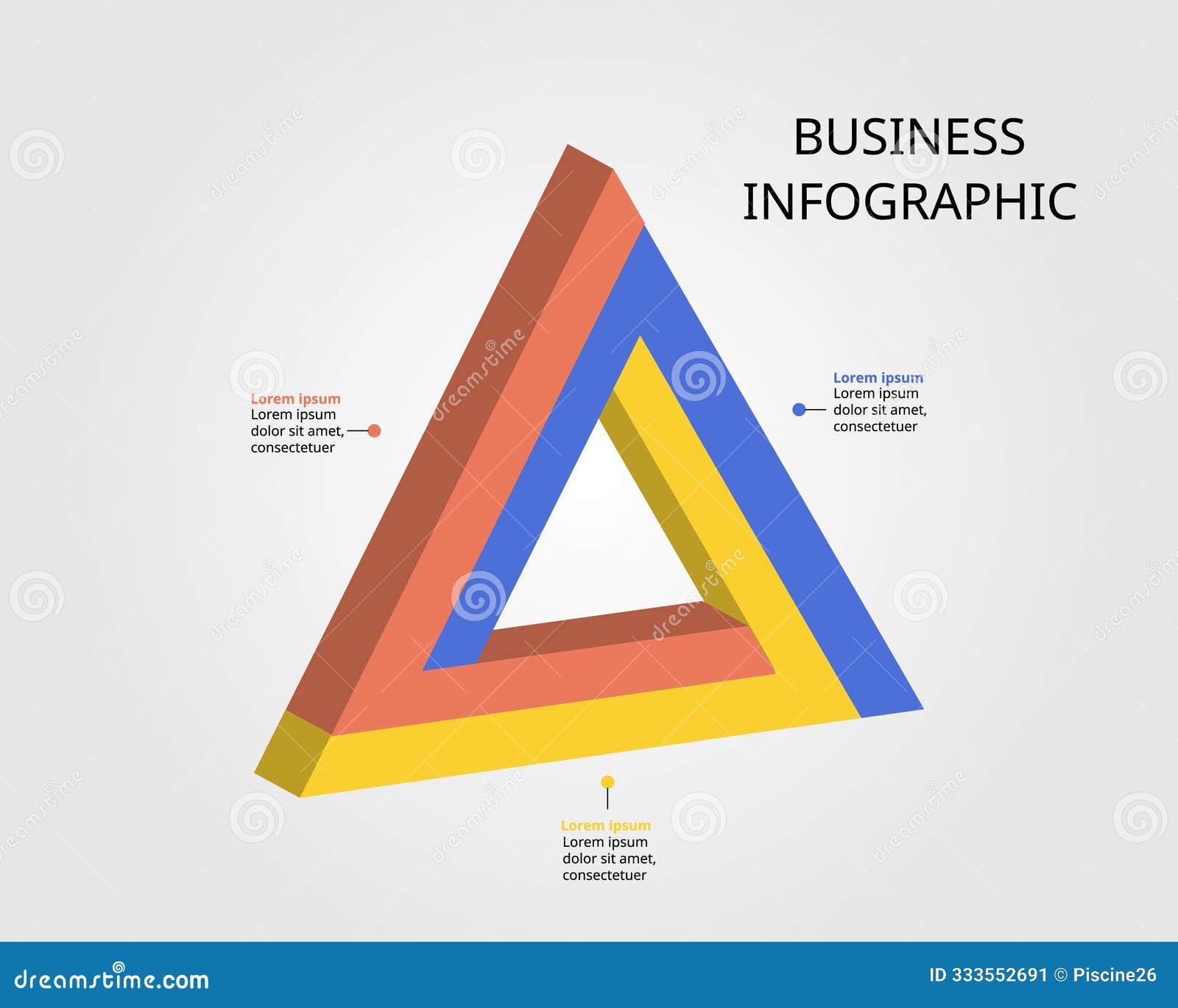Triangle Chart Template for Infographic for Presentation for 3 Element ...