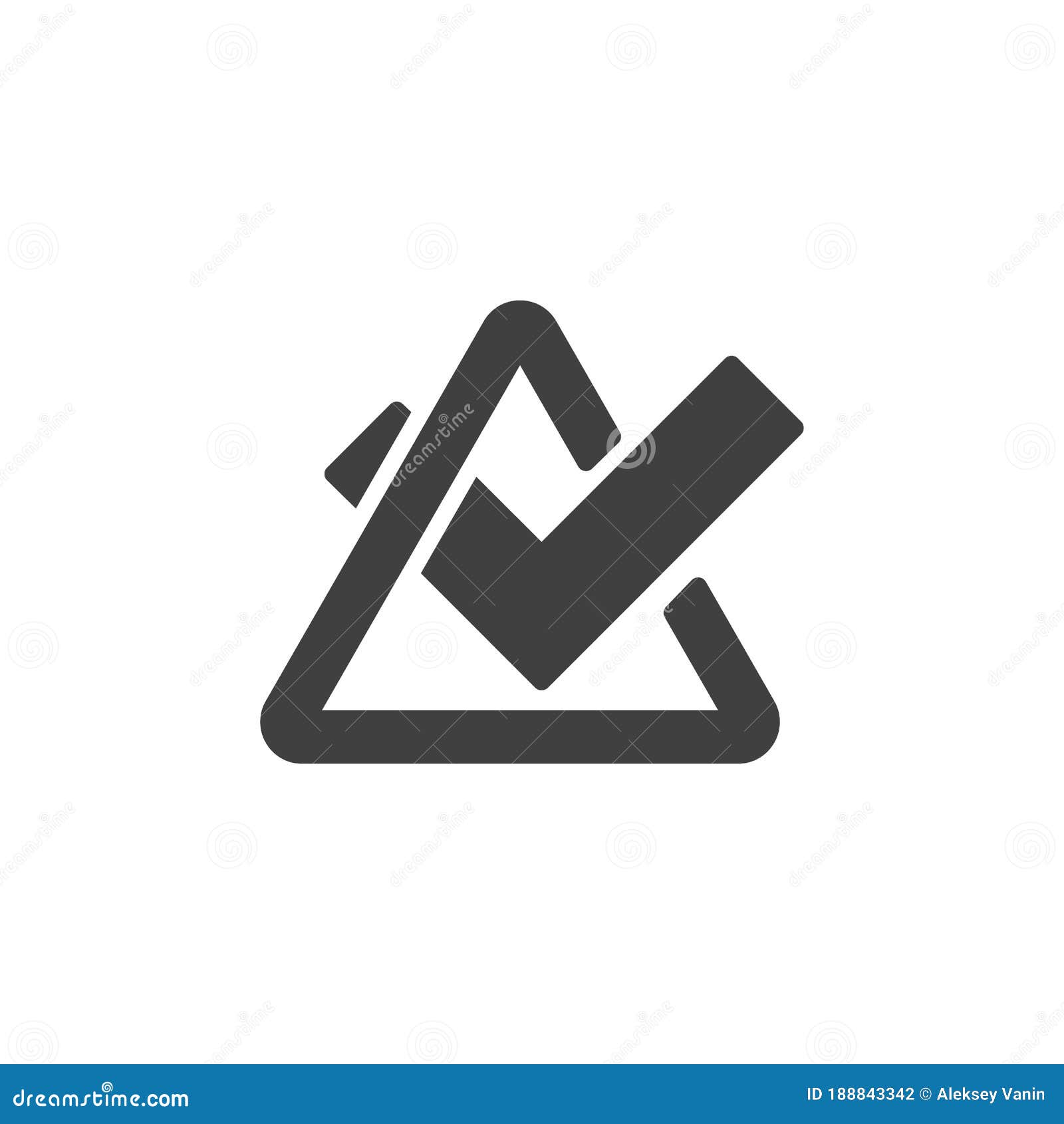 Triangle Check Mark Vector Icon Stock Vector - Illustration of single ...