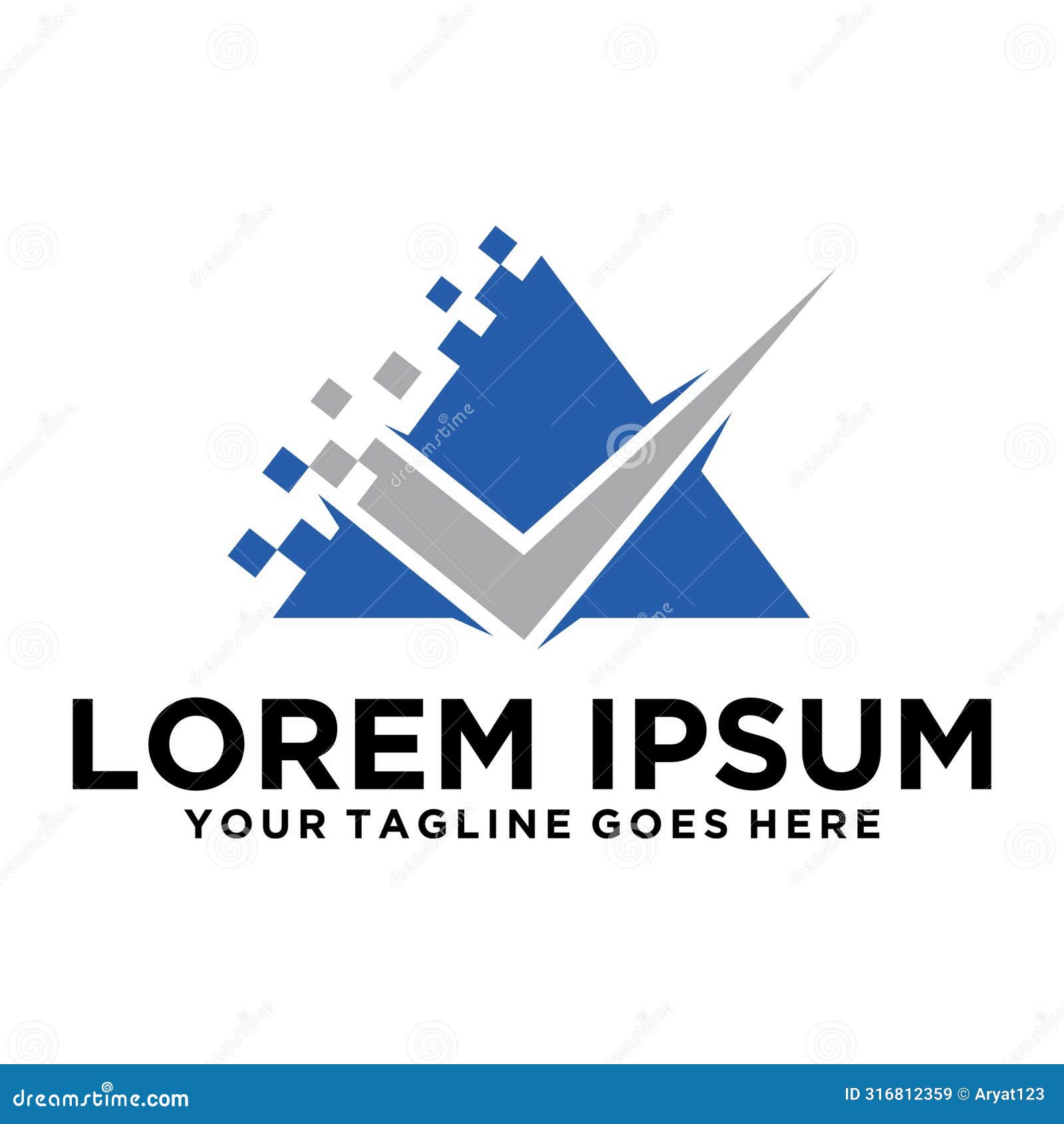 Triangle Check Pixels a Logo Stock Illustration - Illustration of water ...