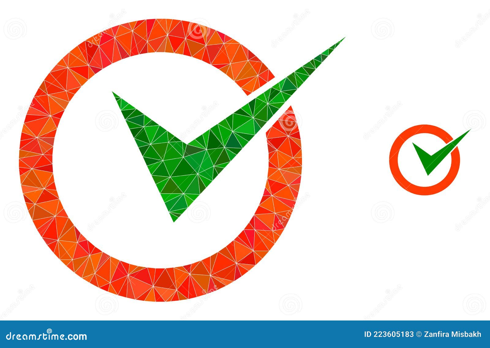 Checkbox Circle Polygonal Lowpoly Flat Icon Stock Vector - Illustration ...