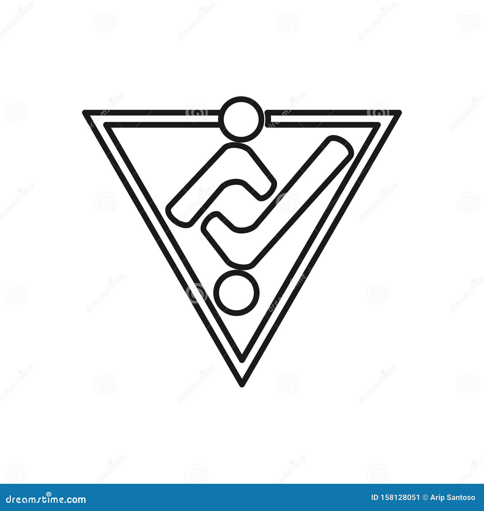 Triangle Checklist Commitment Teamwork Together Outline Logo Stock ...