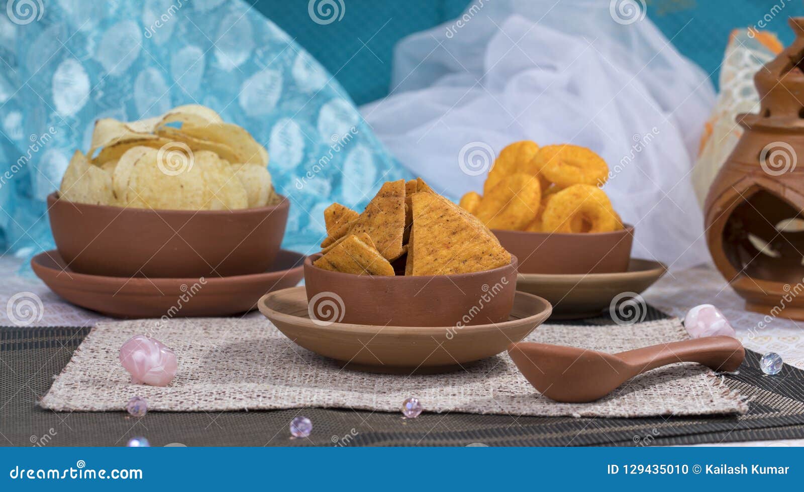 Triangle Chips stock photo. Image of nourishment, close - 129435010