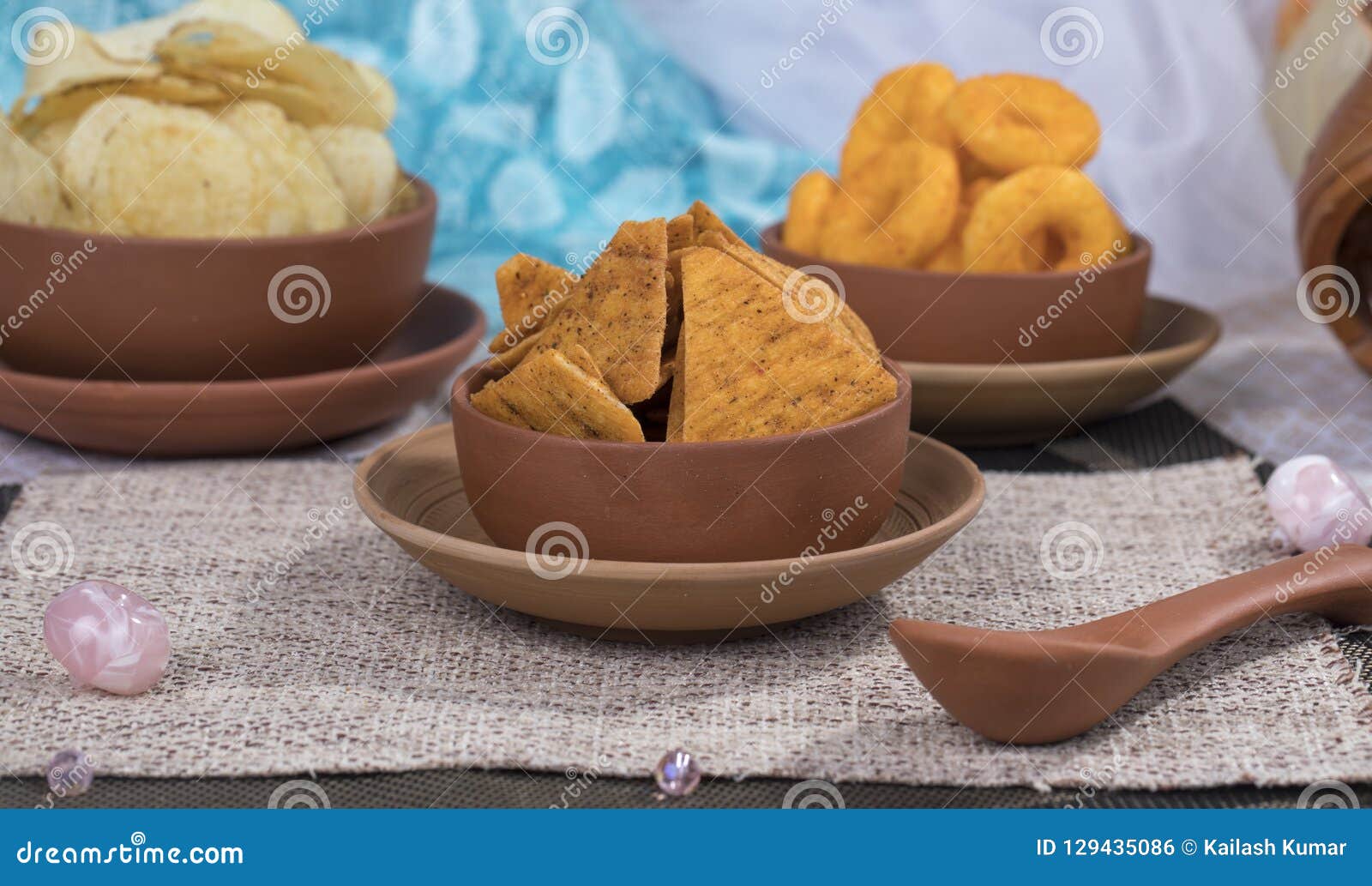 Triangle Chips stock photo. Image of brown, crisp, fried - 129435086