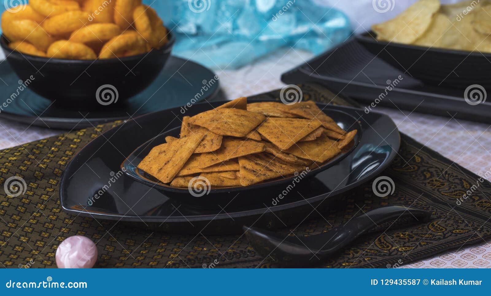 Triangle Chips stock image. Image of close, food, nourishment - 129435587
