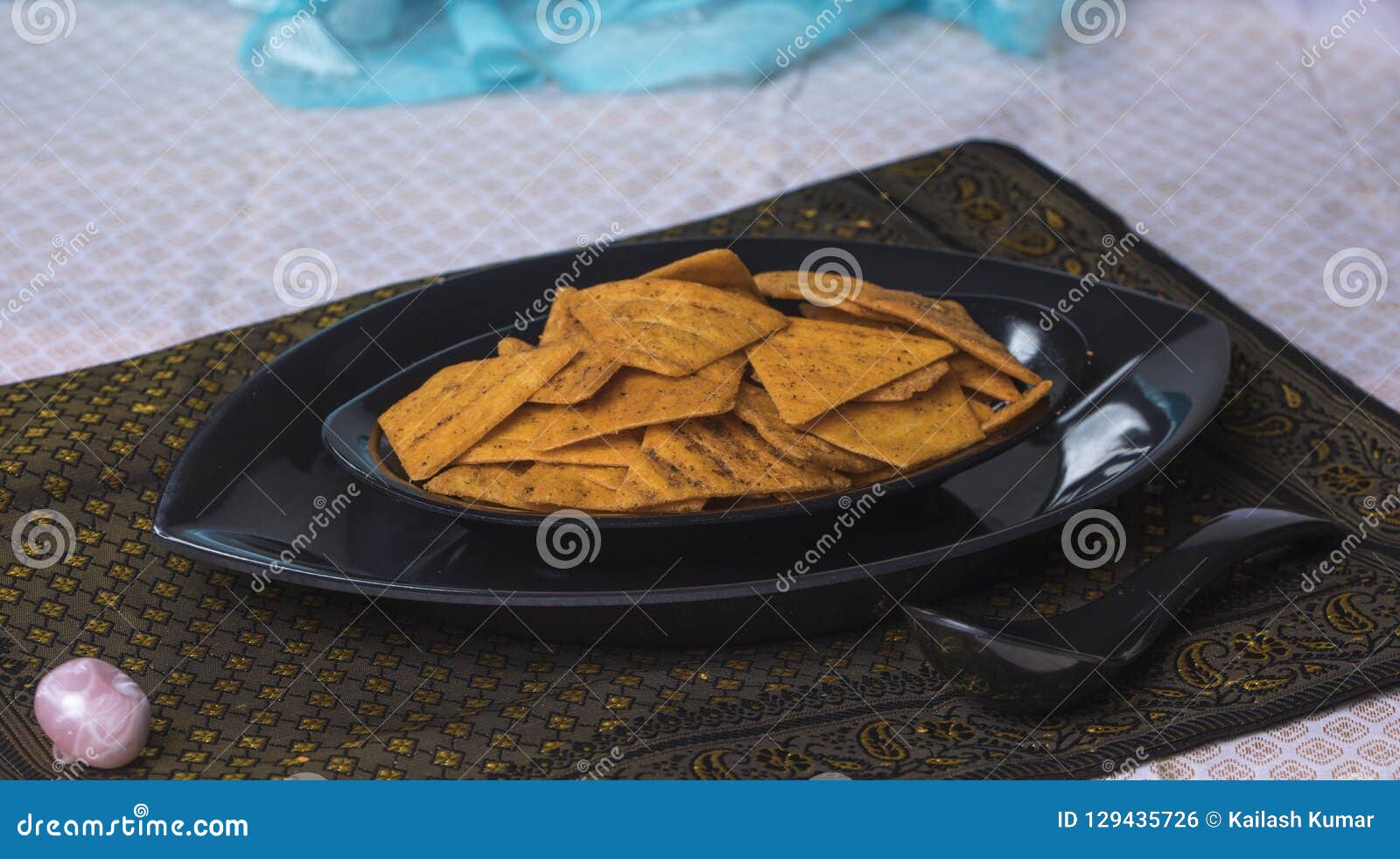 Triangle Chips stock photo. Image of close, chip, bowl - 129435726