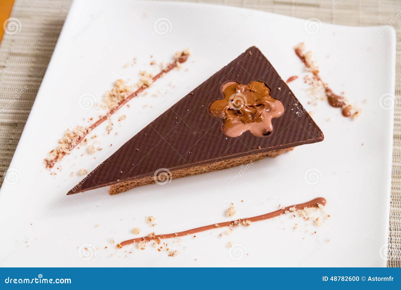 Triangle Chocolate cake stock photo. Image of seducive - 48782600