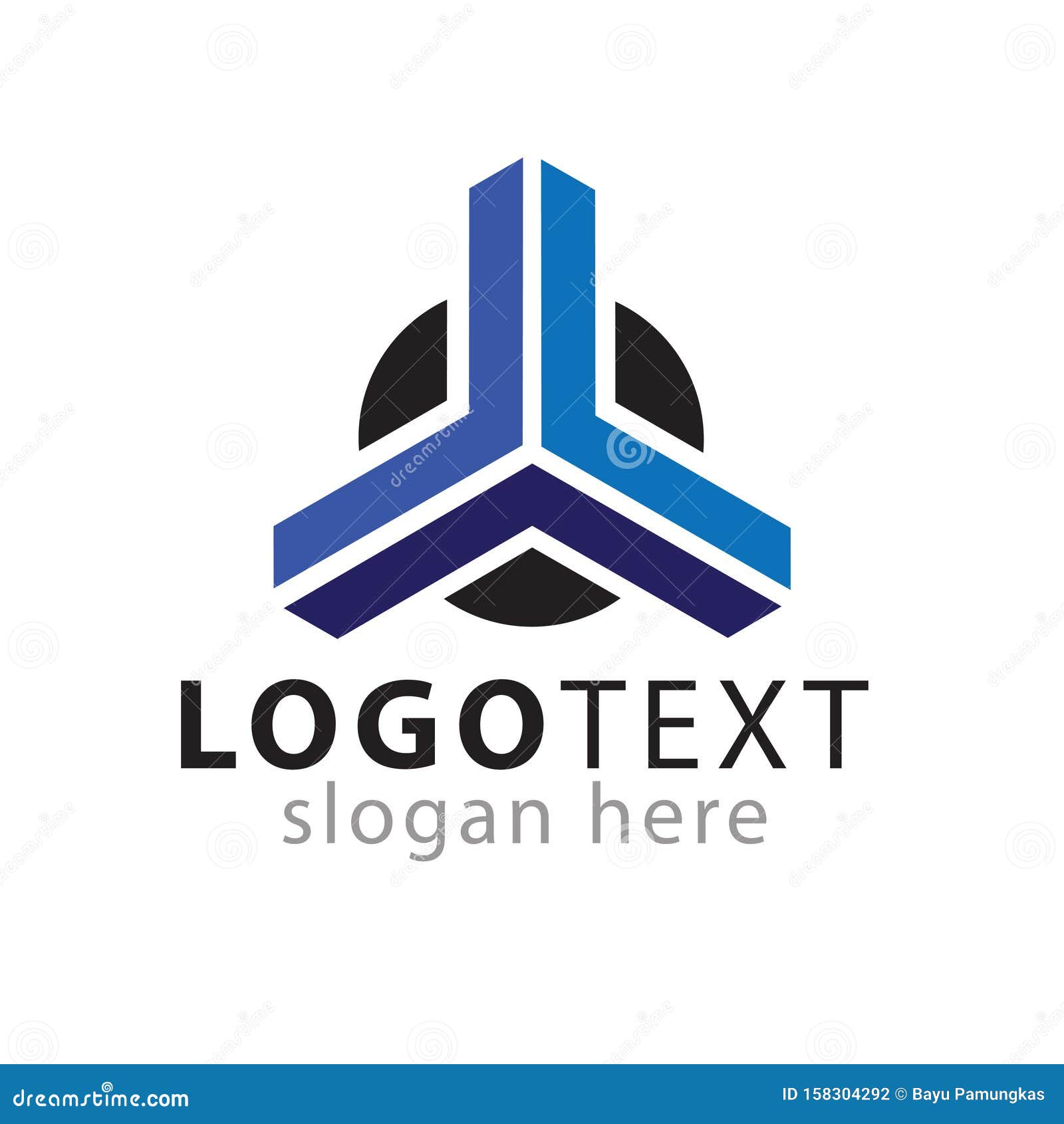 Triangle and Circle Abstract Logo Icon Vector Template Stock Vector ...