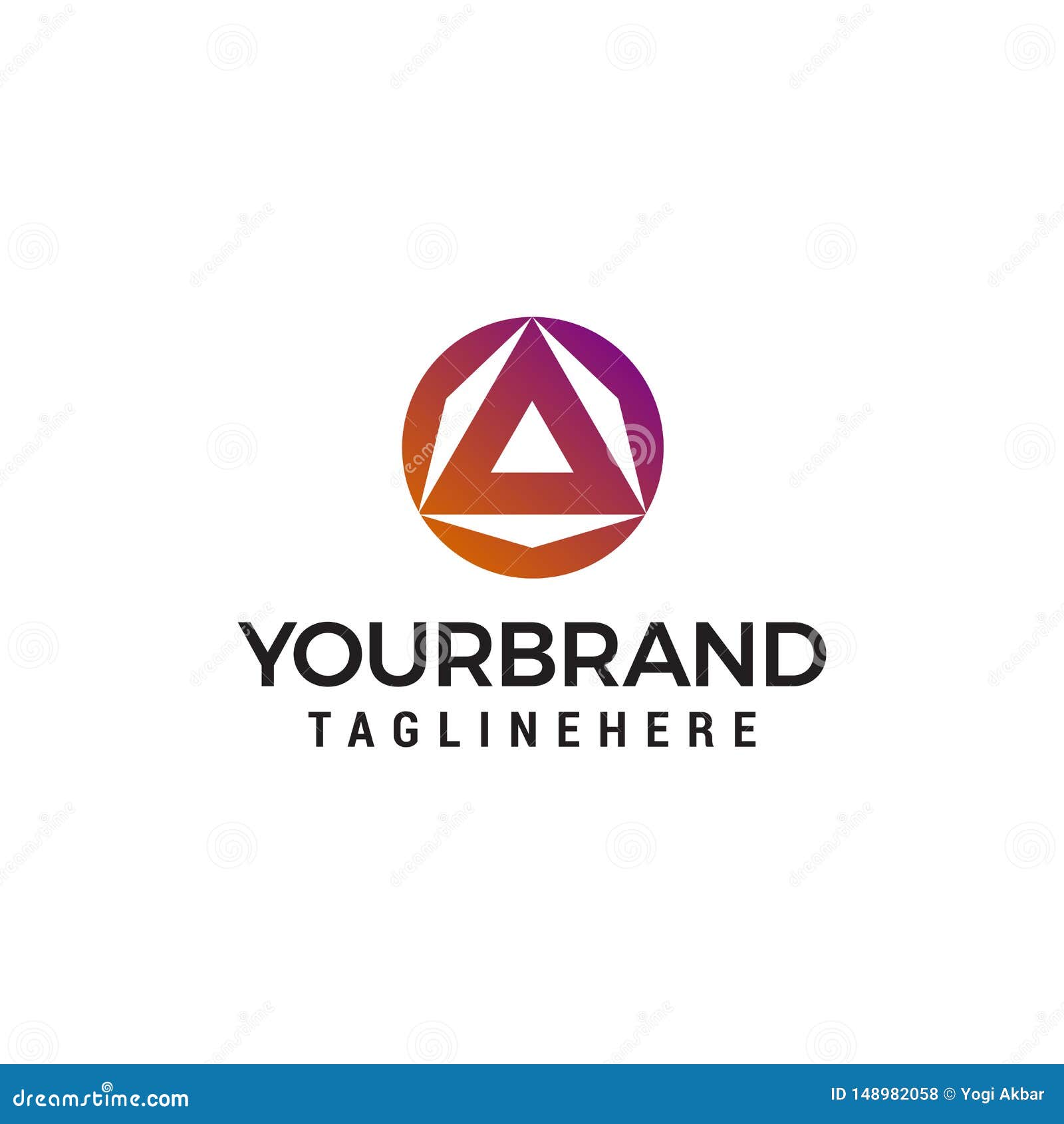 Triangle Circle Logo Design Concept Template Stock Vector ...