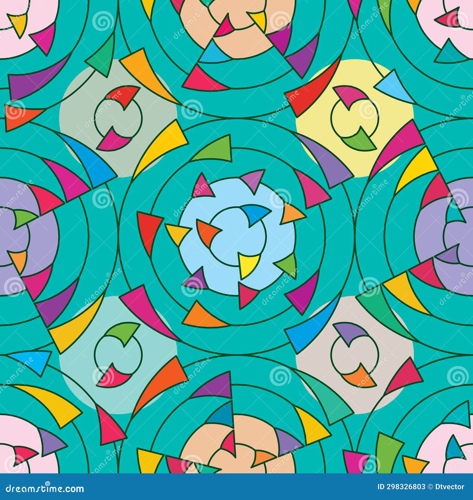 Triangle Circle Mandala Direction Seamless Pattern Stock Vector ...
