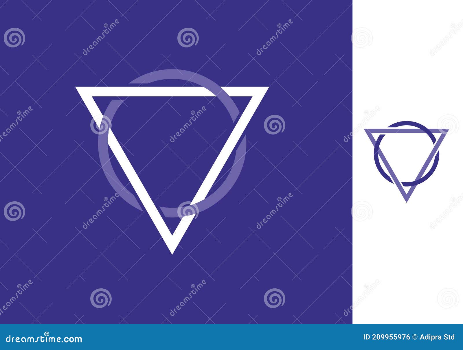 Triangle Circle Shape Ornament Frame Stock Vector - Illustration of ...